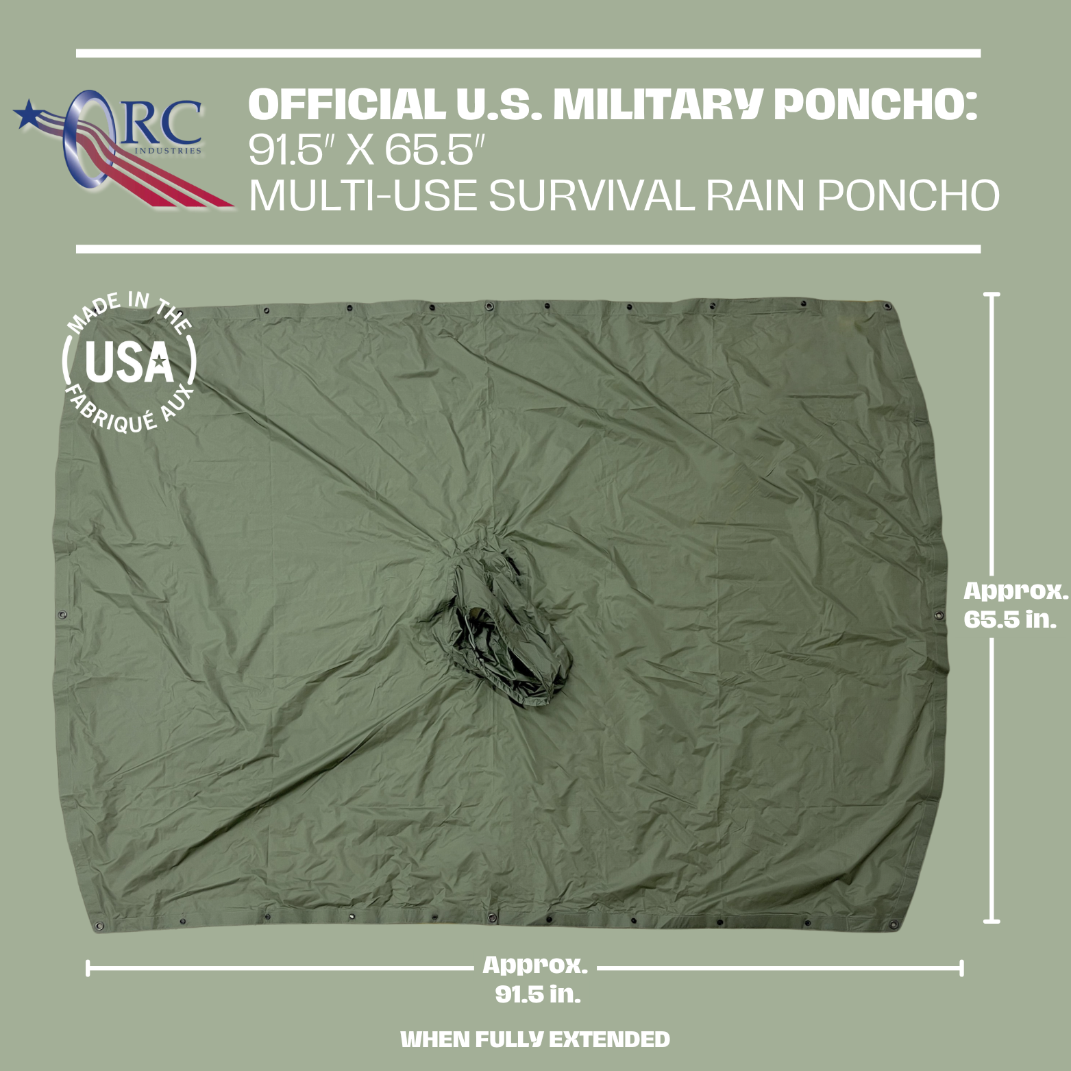 Official US Military Poncho – Made in the USA – ORC Industries, Inc.