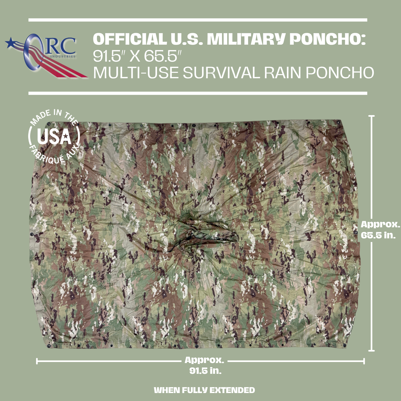 Official US Military Poncho – Made in the USA – ORC Industries, Inc.