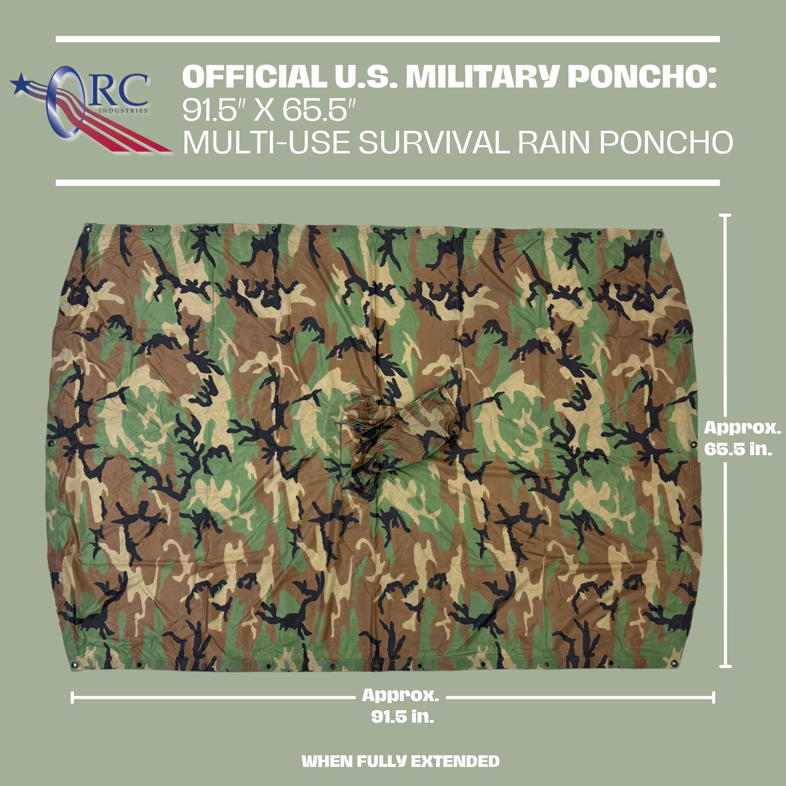 Official US Military Poncho – Made in the USA – ORC Industries, Inc.